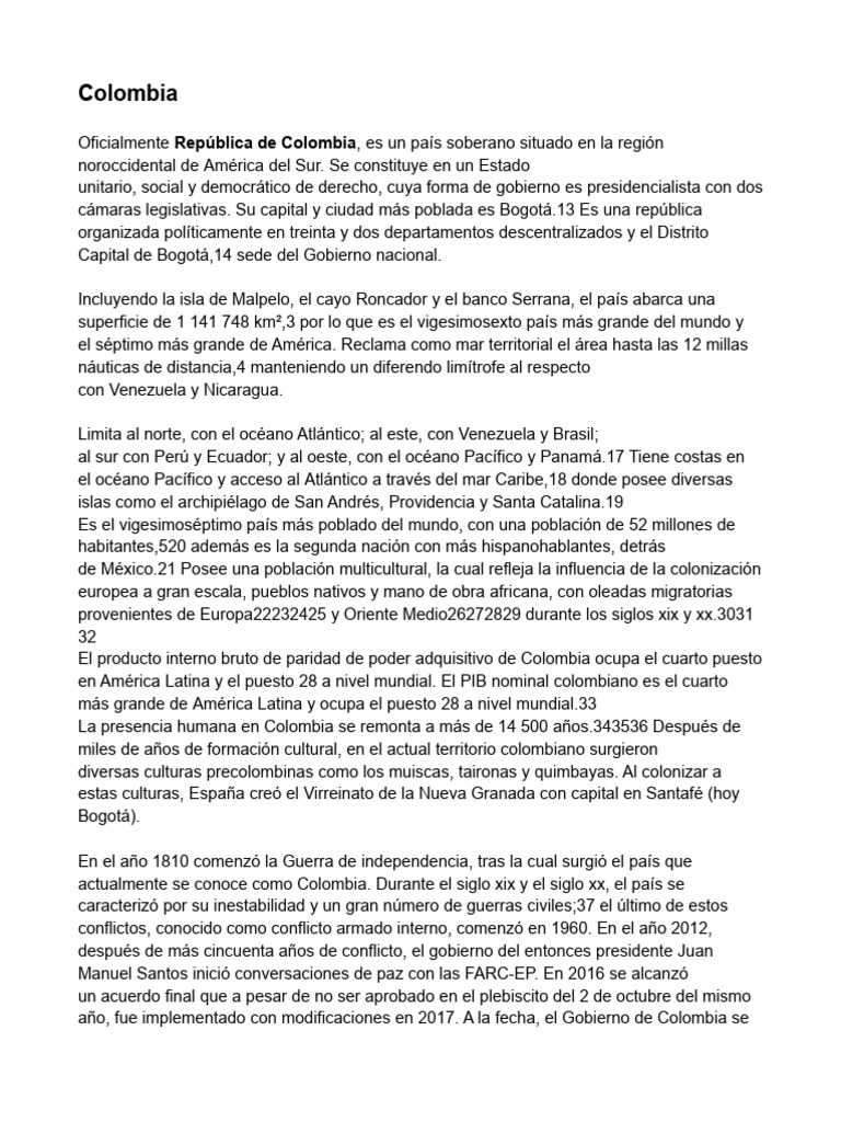 Colombia | PDF | Colombia