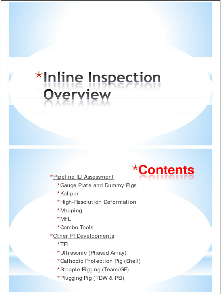 Inline Inspection Overview | PDF | Pipe (Fluid Conveyance) | Pipeline ...