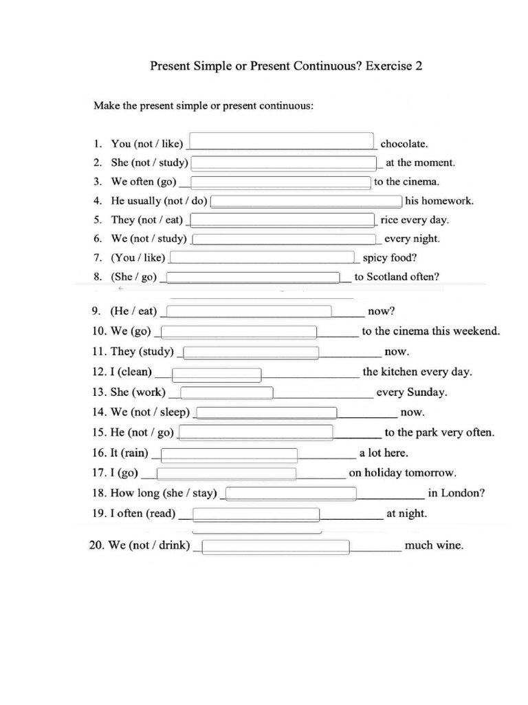 Present Simple Vs Present Cont | PDF