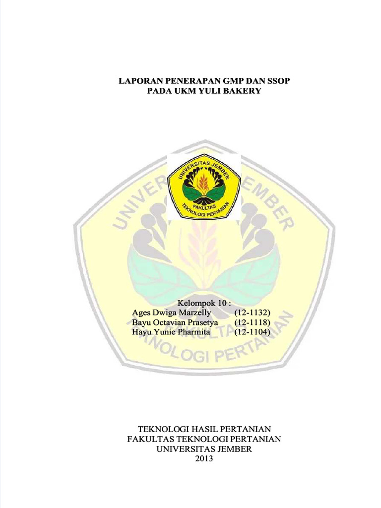 PDF Laporan Penerapan GMP Dan Ssop c10 Fix - Compress | PDF