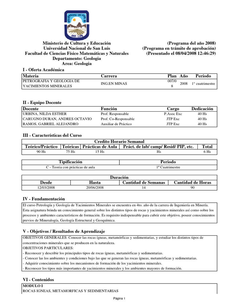 Petrografía y Geología de Yacimientos Minerales | PDF | Roca (geología ...