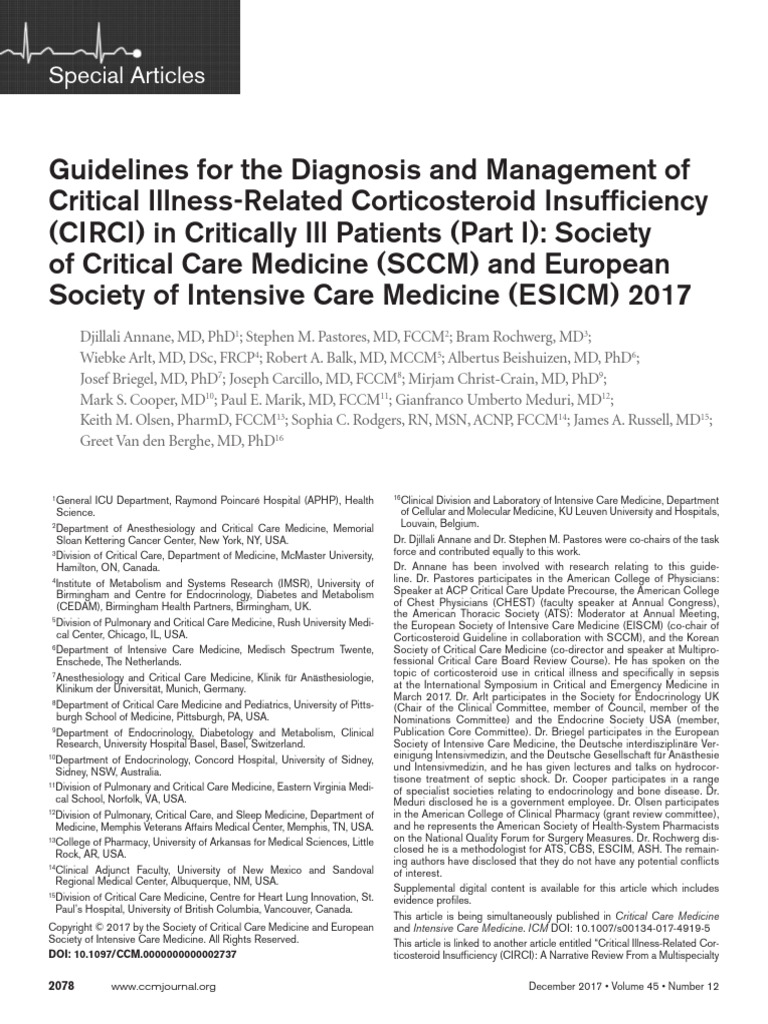 Guideline CIRCI 2017 Parte 1 | PDF | Intensive Care Medicine | Medicine