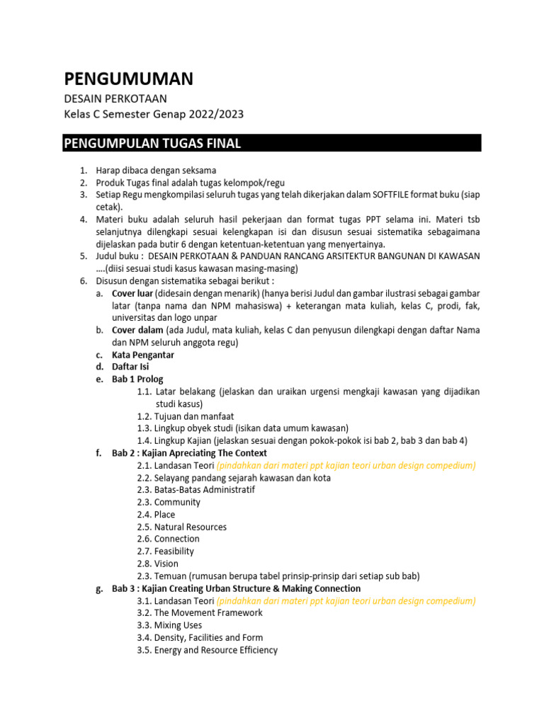 Pengumuman Finalisasi Tugas Deko 2023 | PDF