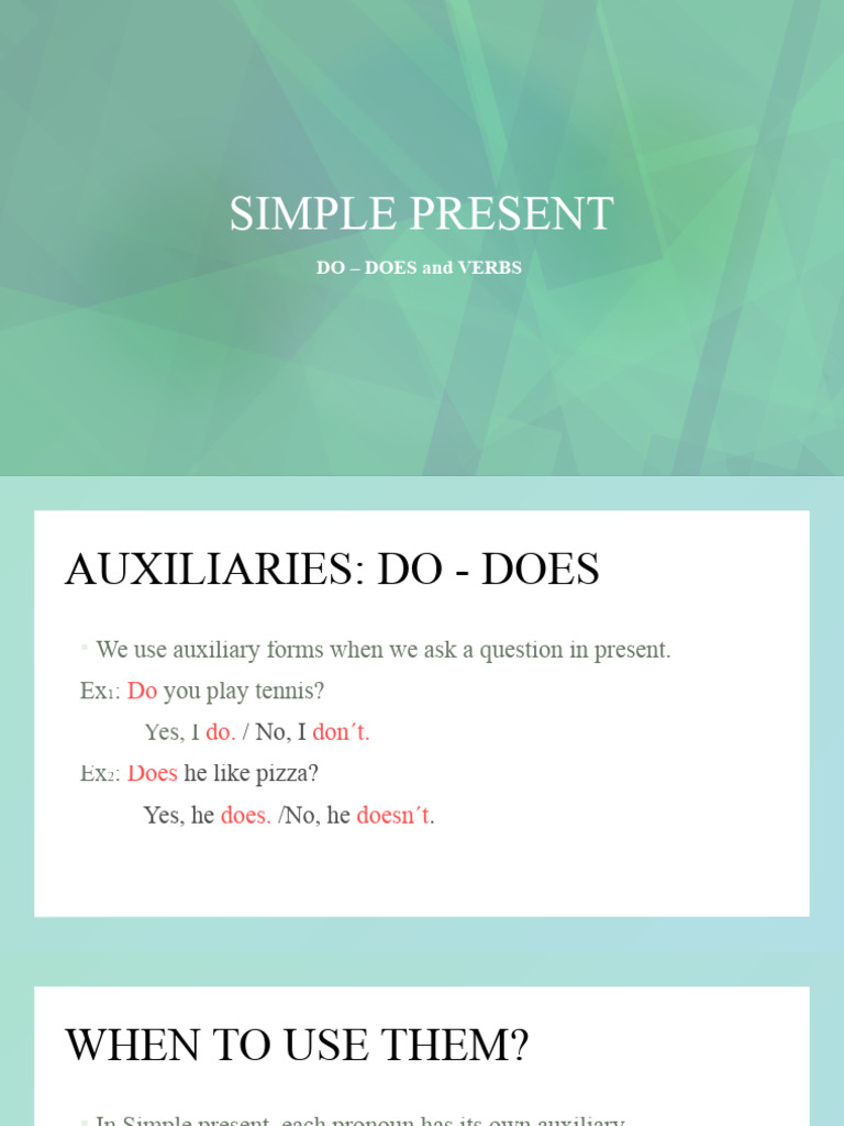 Simple Present Do - Does | PDF | Language Arts & Discipline