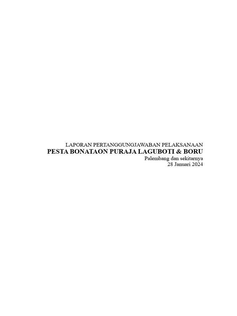 Laporan Pertanggungjawaban Bonataon 2024 | PDF