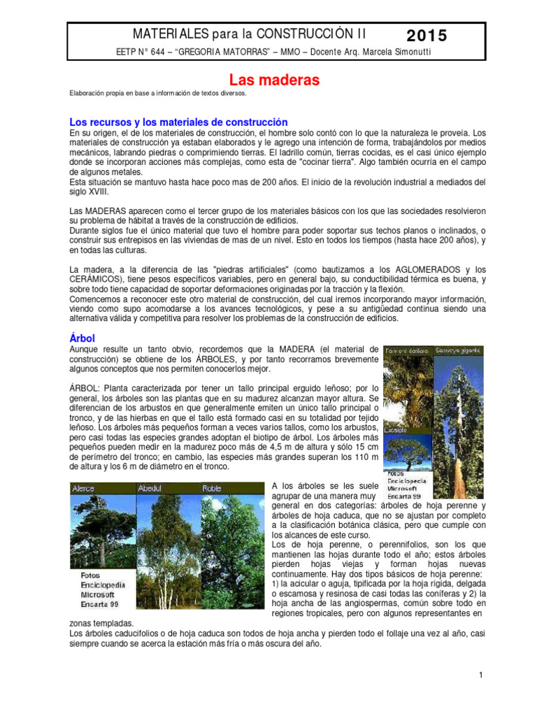Materiales Maderas | PDF | Madera contrachapada | Arboles