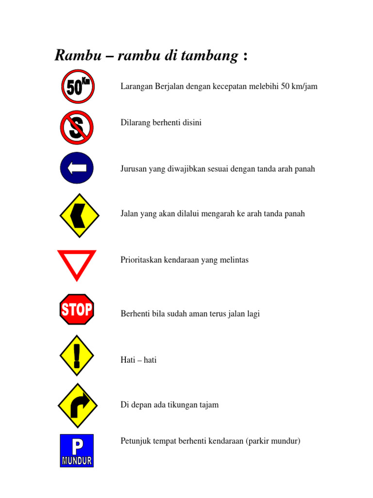 Rambu - Rambu Di Tambang (00001) | PDF