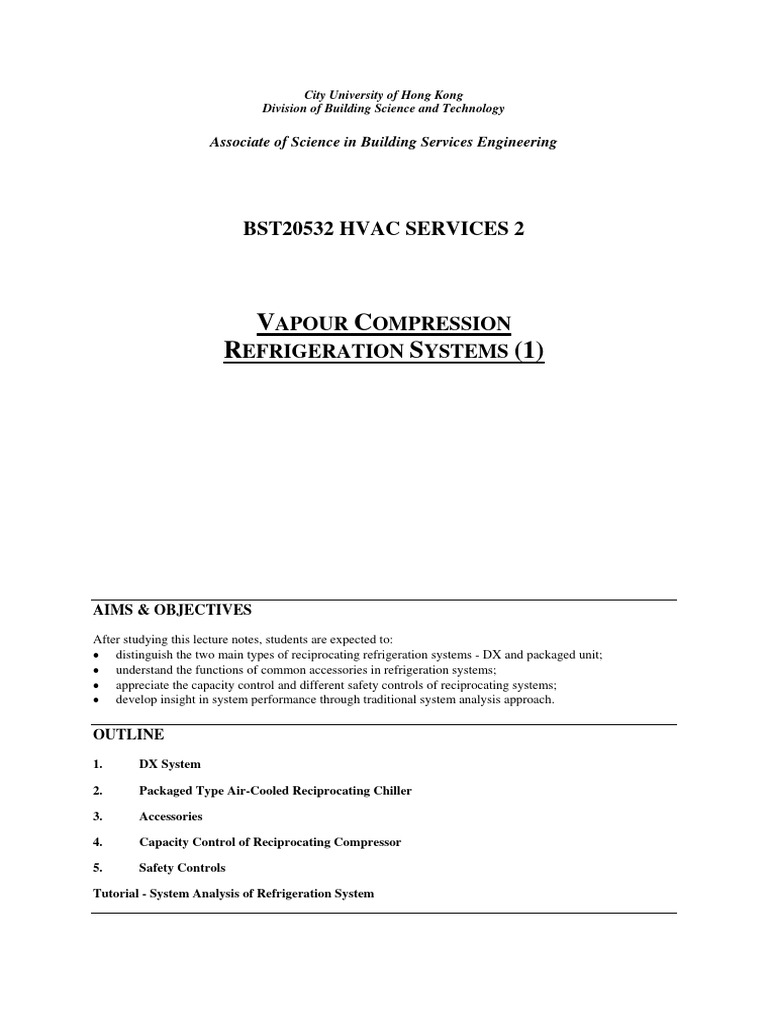 04 Vapour Compression Ref Systems 1 06 | PDF | Temperature | Heat Transfer