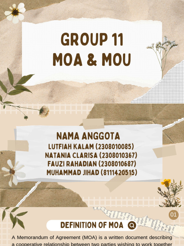 Moa, Mou, and Contract | PDF | Memorandum Of Understanding | Private Law