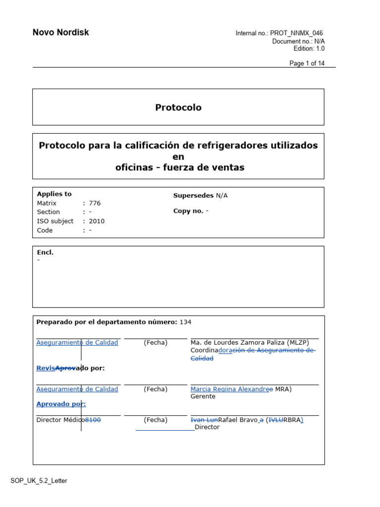 Protocol Qualification of Office Refrigerator | PDF | Metrología