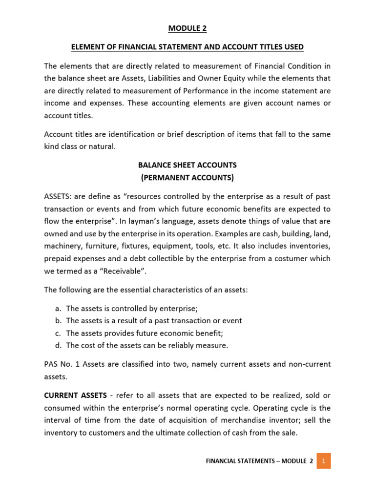 Financial Statement Module 2 | PDF | Expense | Income