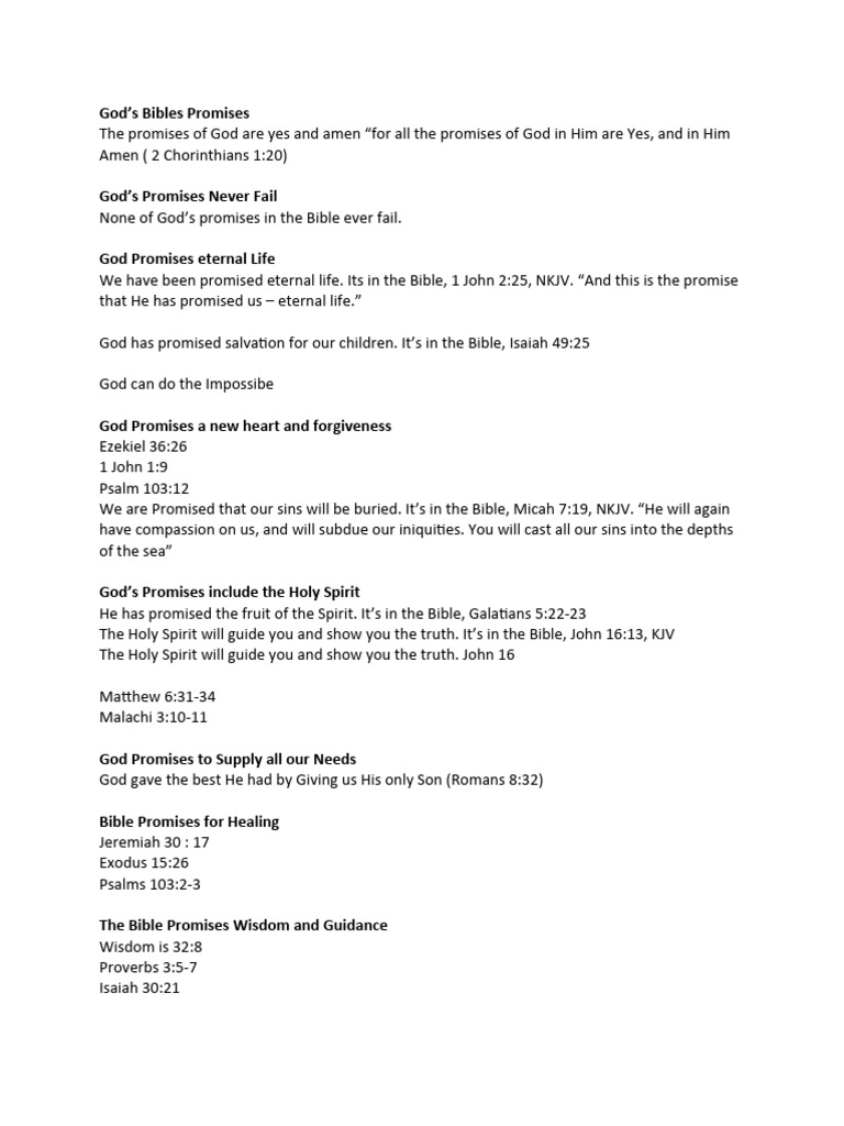 God's Promises | PDF | Self-Improvement | Religion & Spirituality