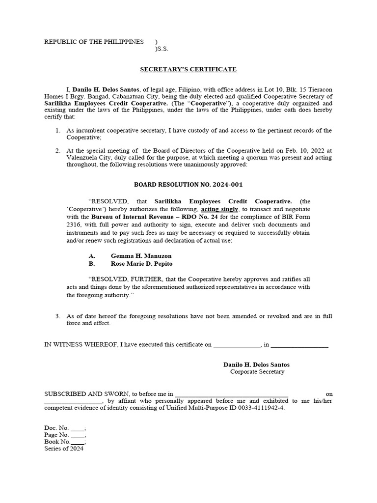 (01-30) Sec Cert 2316 Compliance 2024 | PDF | Governance | Government