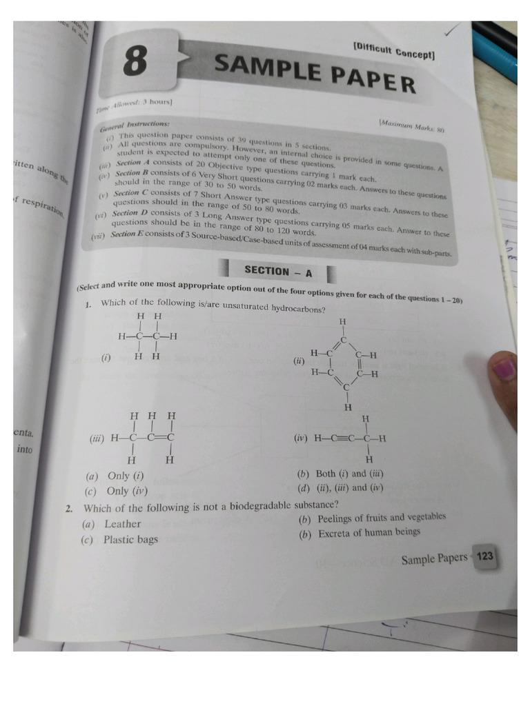 Science 2024 Sample Paper 8 | PDF