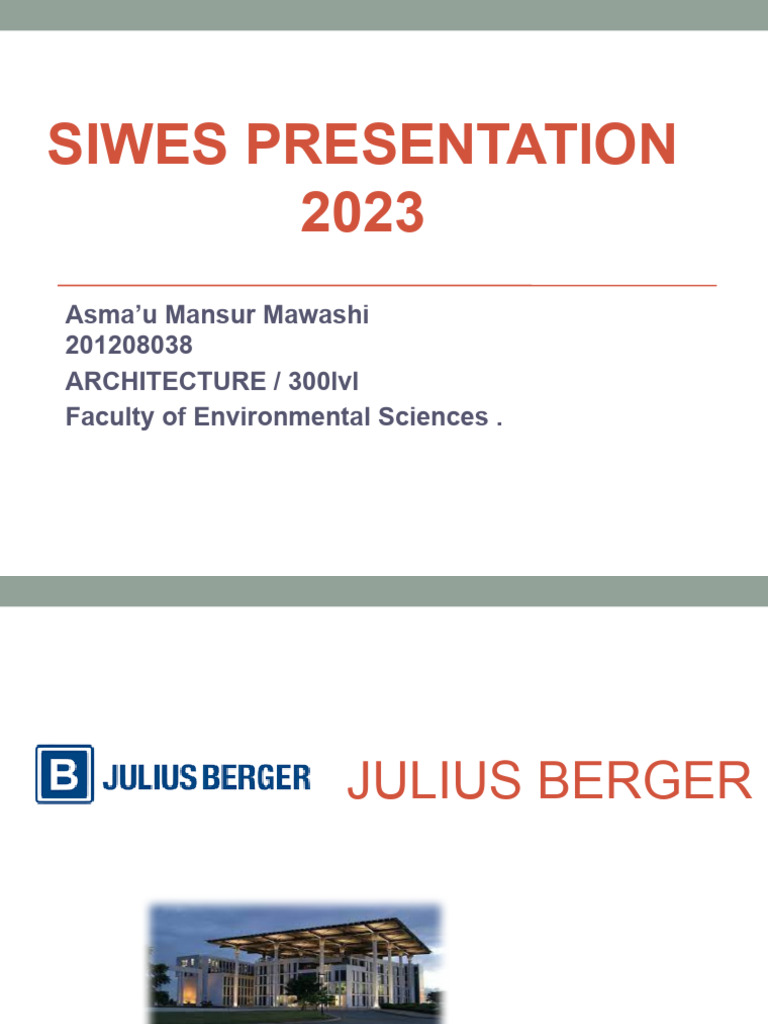 Siwes Presentation Template | PDF