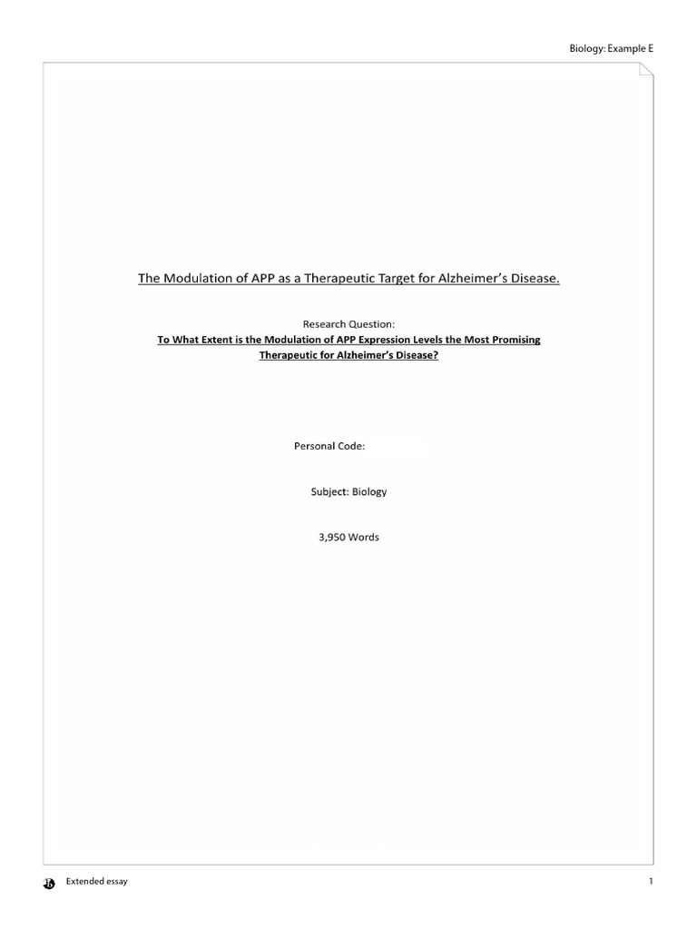 EE Biolo Examplee en | PDF | Alzheimer's Disease | Gene Expression