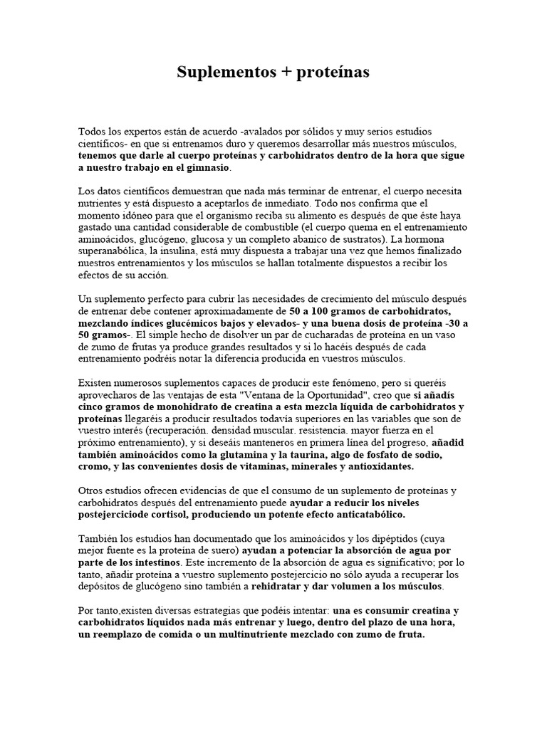 Suplement Os | PDF | Proteínas | Carbohidratos