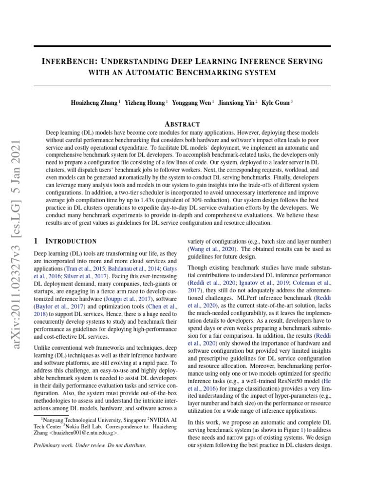 Infer Bench | PDF | Deep Learning | Graphics Processing Unit Infer Bench | PDF | Deep Learning | Graphics Processing Unit