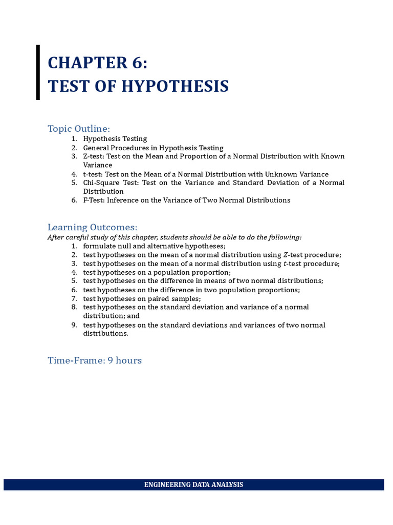 Hypothesis Testing in Data Analysis | PDF | Statistical Hypothesis ...