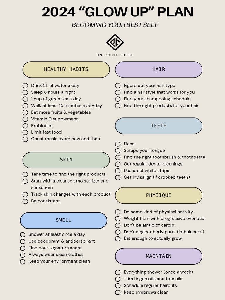 2024 "Glow Up" Checklist | PDF