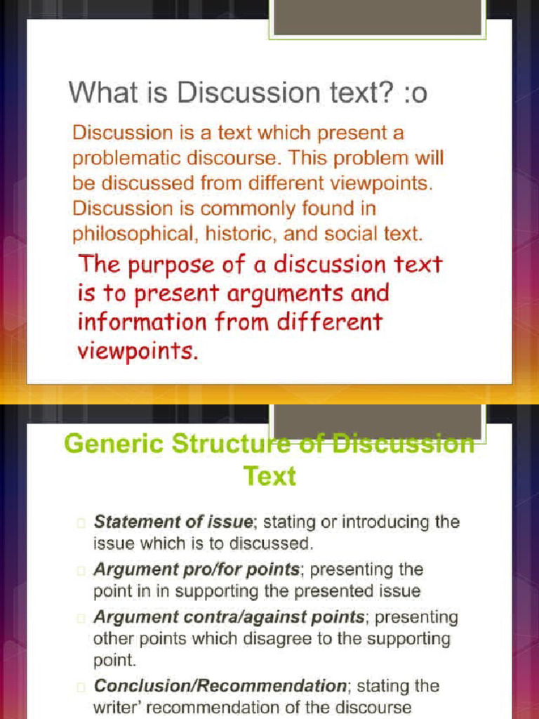 Discussion Text Kelas XI | PDF