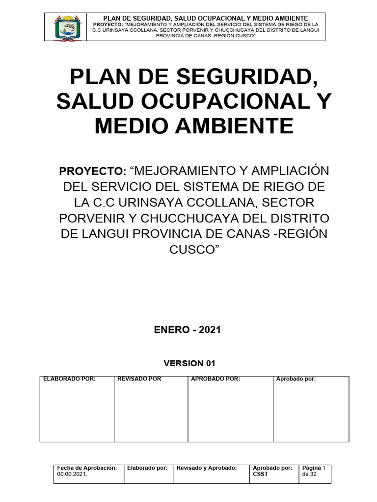Plan Ssoma | PDF | Seguridad y salud ocupacional | La seguridad