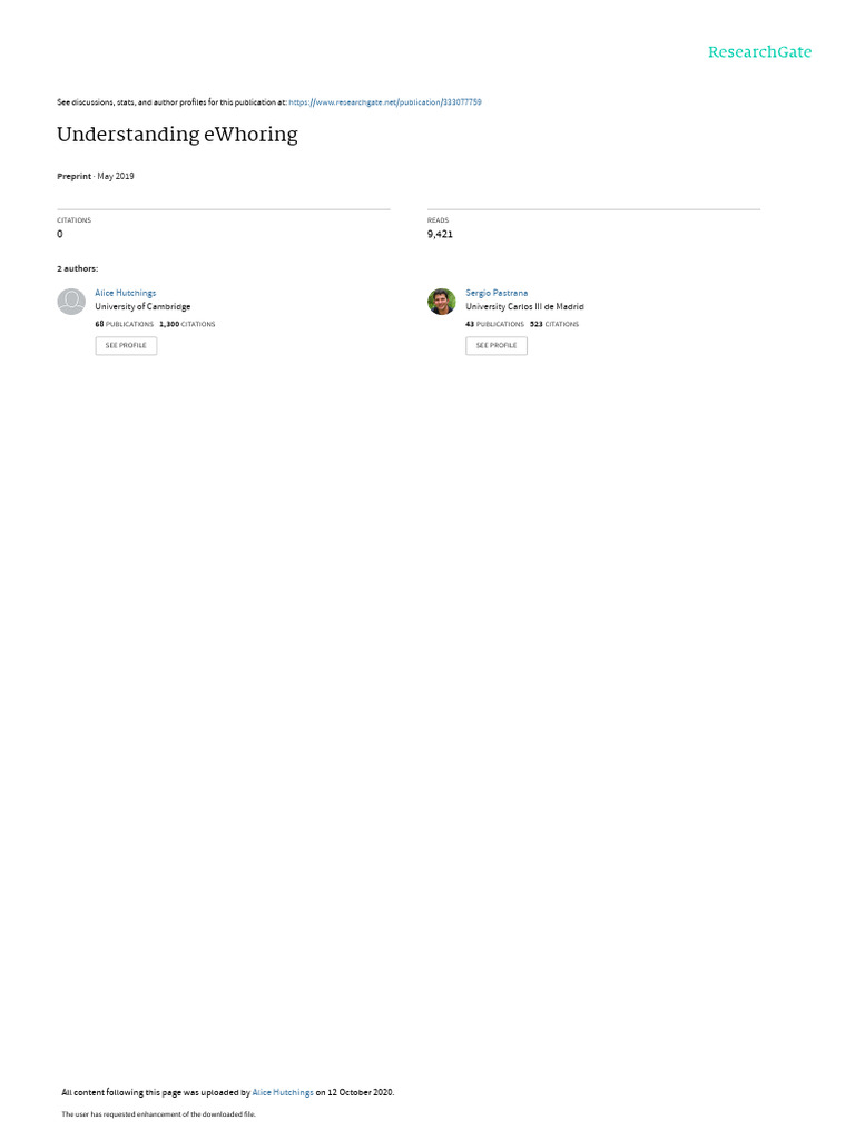 Understanding Ewhoring | Download Free PDF | Fraud | Cybercrime