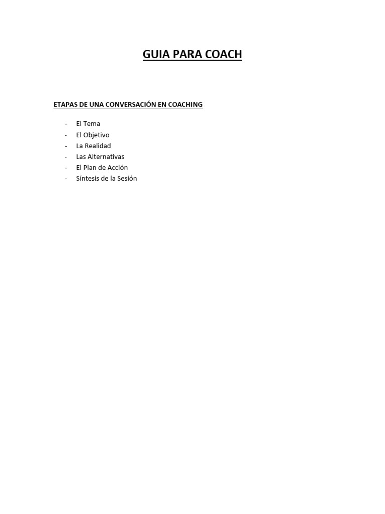 Guia para Coach | PDF