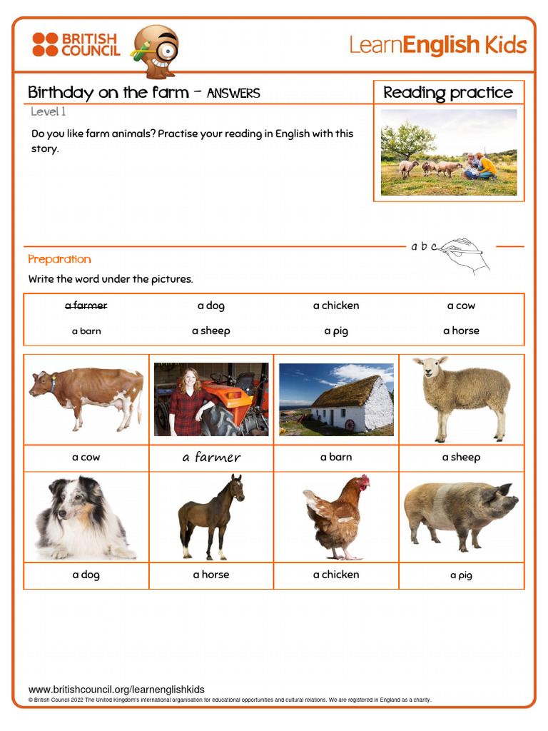 Reading Practice Birthday On The Farm Answers | Download Free PDF ...