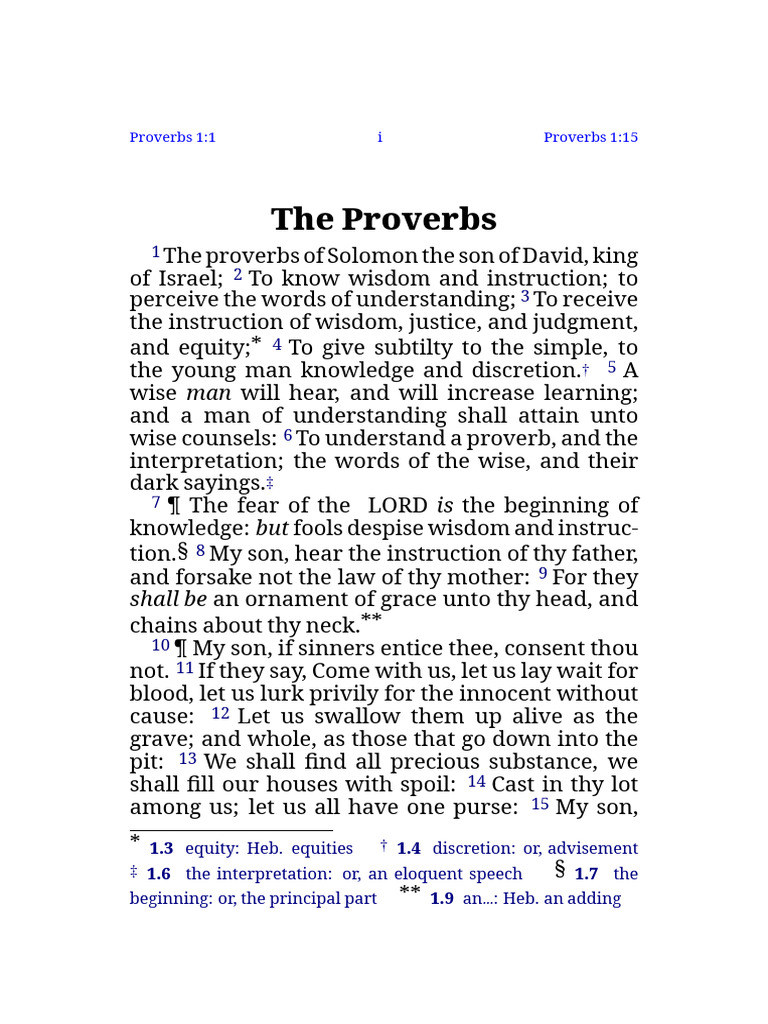 The Proverbs-English | PDF | Book Of Proverbs | Thou