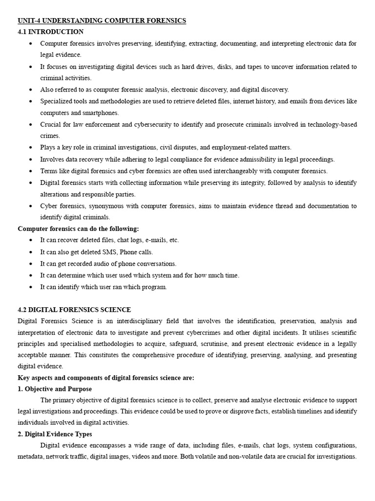 UNIT-4 | PDF | Computer Forensics | Digital Forensics