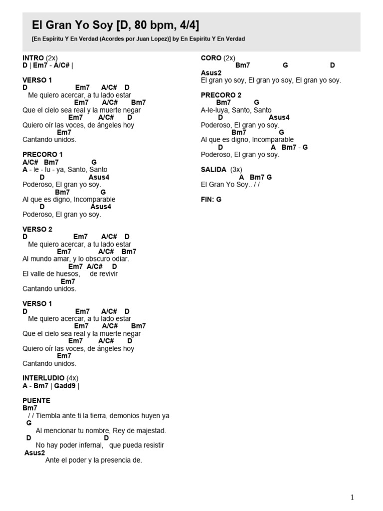 El Gran Yo Soy - D | PDF