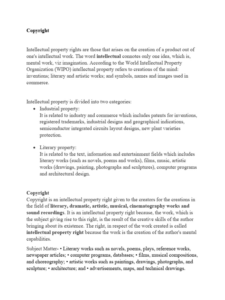 Copyright Notes | Download Free PDF | Copyright | Intellectual Property