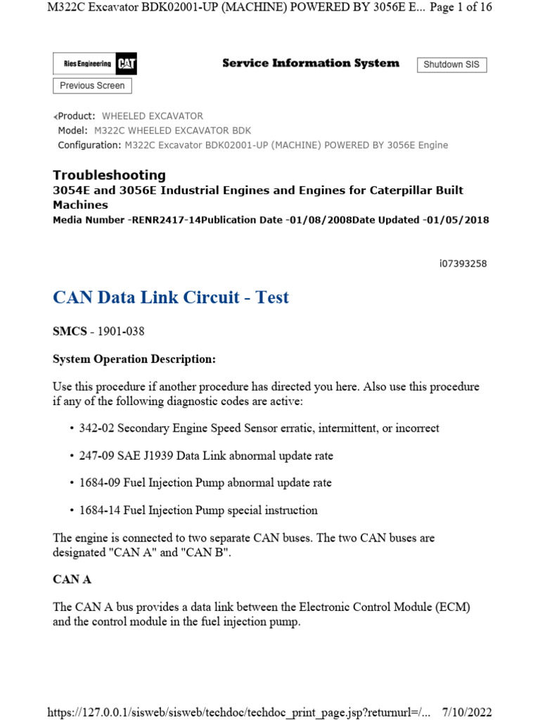 m322c Mesafent CAN Data Link Circuit - Test | Download Free PDF ...