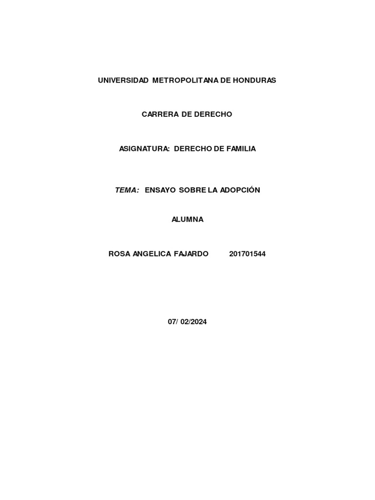 Proceso de Adopción en Honduras | PDF | Adopción | Familia