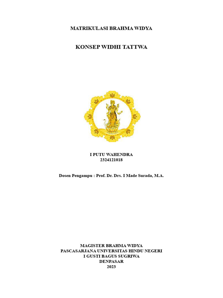 Matrikulasi Brahma Widya | PDF | Agama & Spiritualitas
