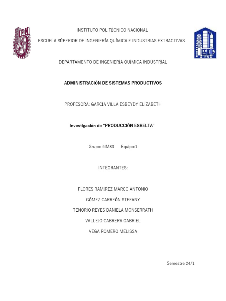 Produccion Esbelta | Descargar gratis PDF | Lean Manufacturing | Calidad (comercial)