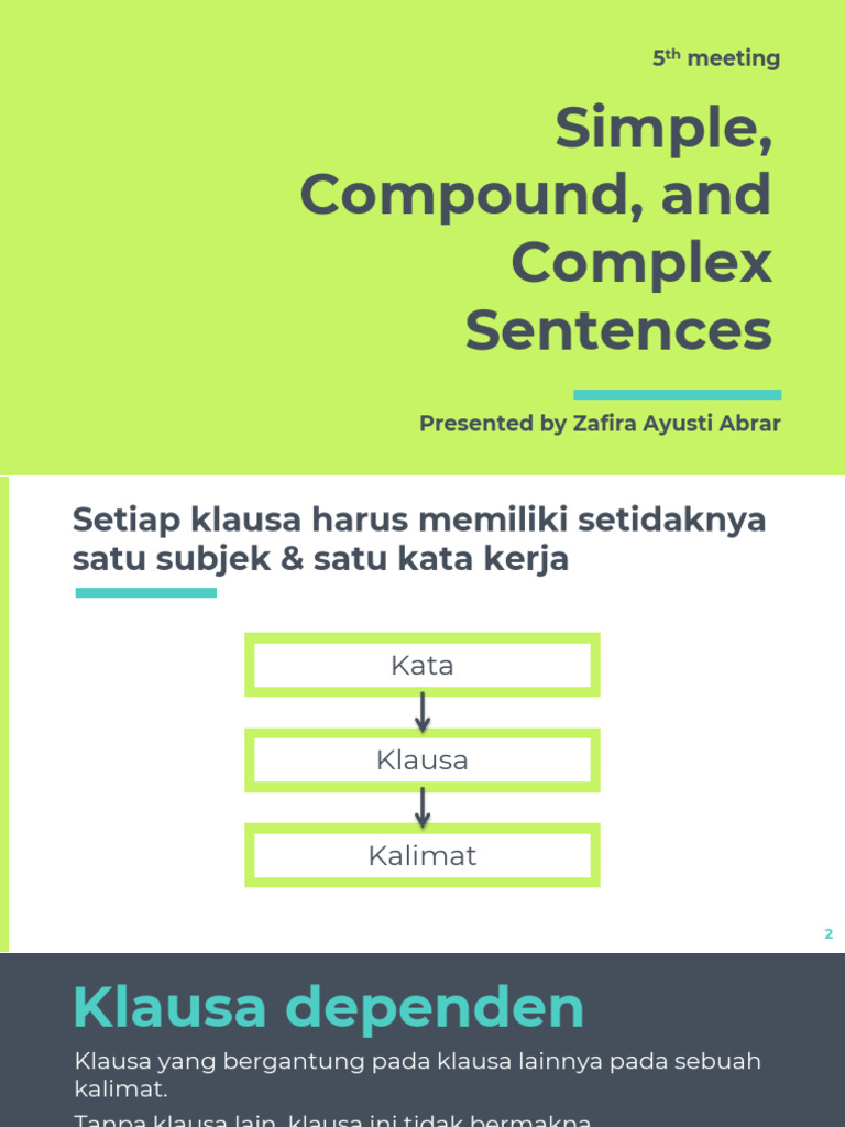 Simple, Compound & Complex Sentences | PDF