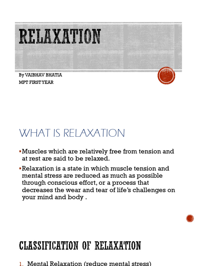 Relaxation 1 | PDF | Relaxation (Psychology) | Skeletal Muscle