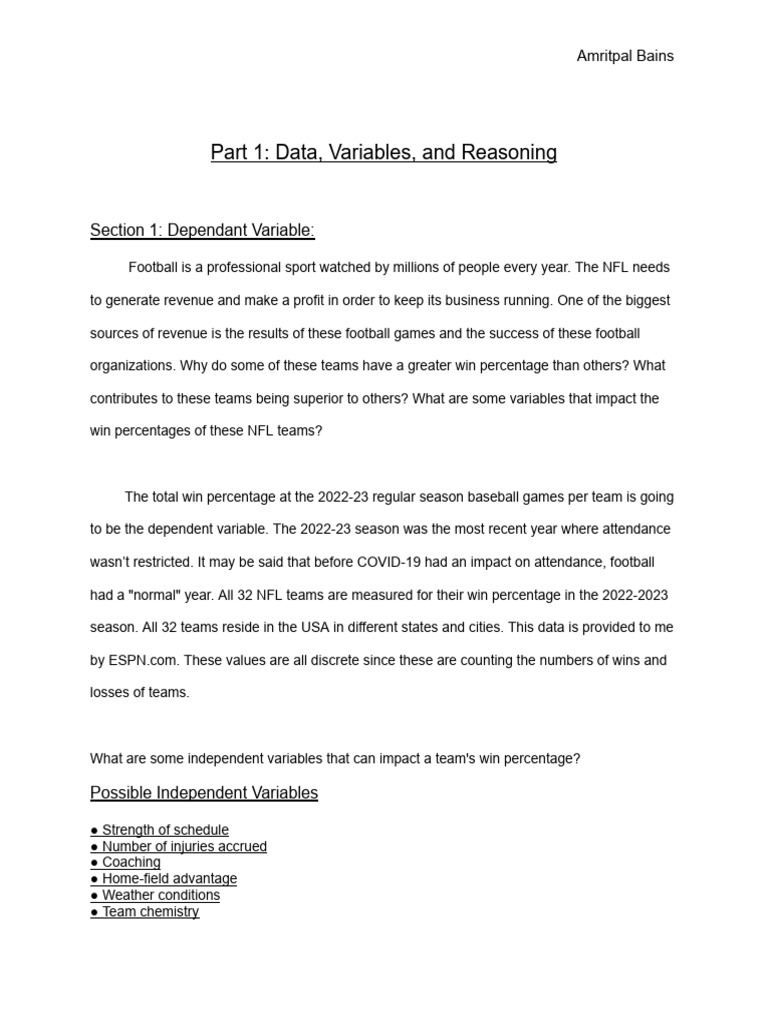 MDM4U Final Culminating Activity | PDF | Los Angeles Rams | Dallas Cowboys