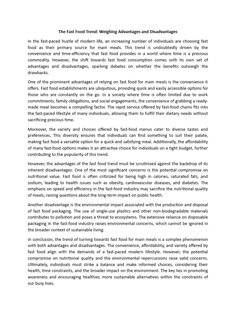 The Fast Food Trend | Download Free PDF | Fast Food | Sustainability The Fast Food Trend | Download Free PDF | Fast Food | Sustainability