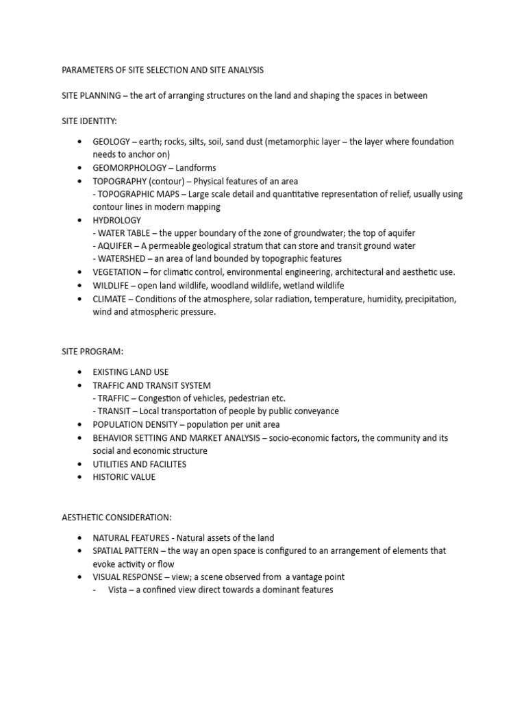 Site Selection & Analysis Guide | PDF | Social Science