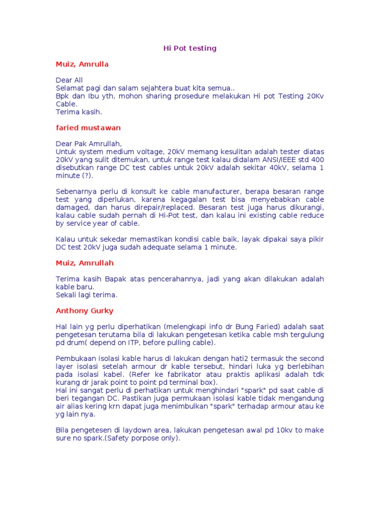 Hi Pot Testing | PDF