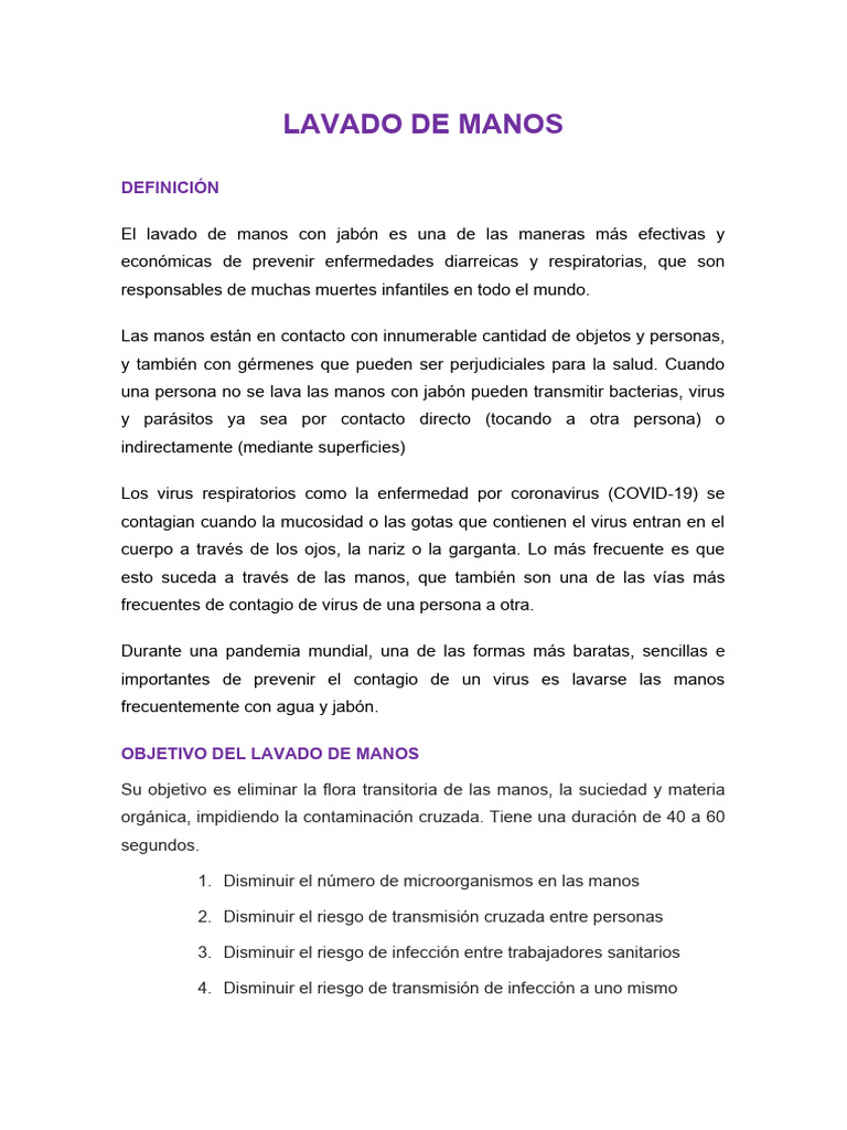 LAVADO DE MANOS ssu | PDF | Lavado de manos | Especialidades Medicas