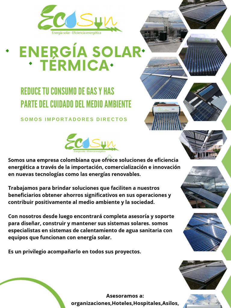 ENERGIA SOLAR TERMICA - ECOSUN - Co | PDF | Energía solar | Calor