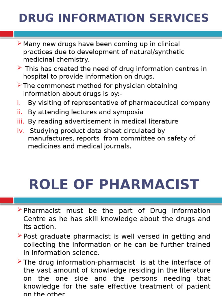 Comprehensive Drug Information Services | PDF | Pharmacy | Information