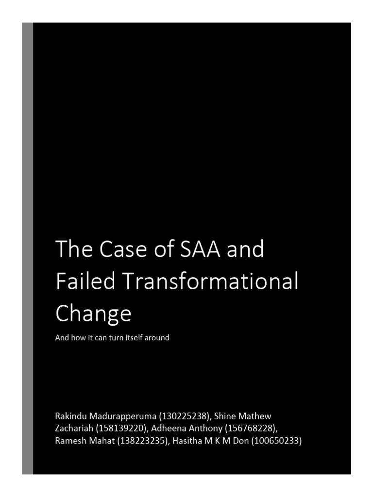 SAA's Financial Turnaround Strategies | PDF | Strategic Management ...