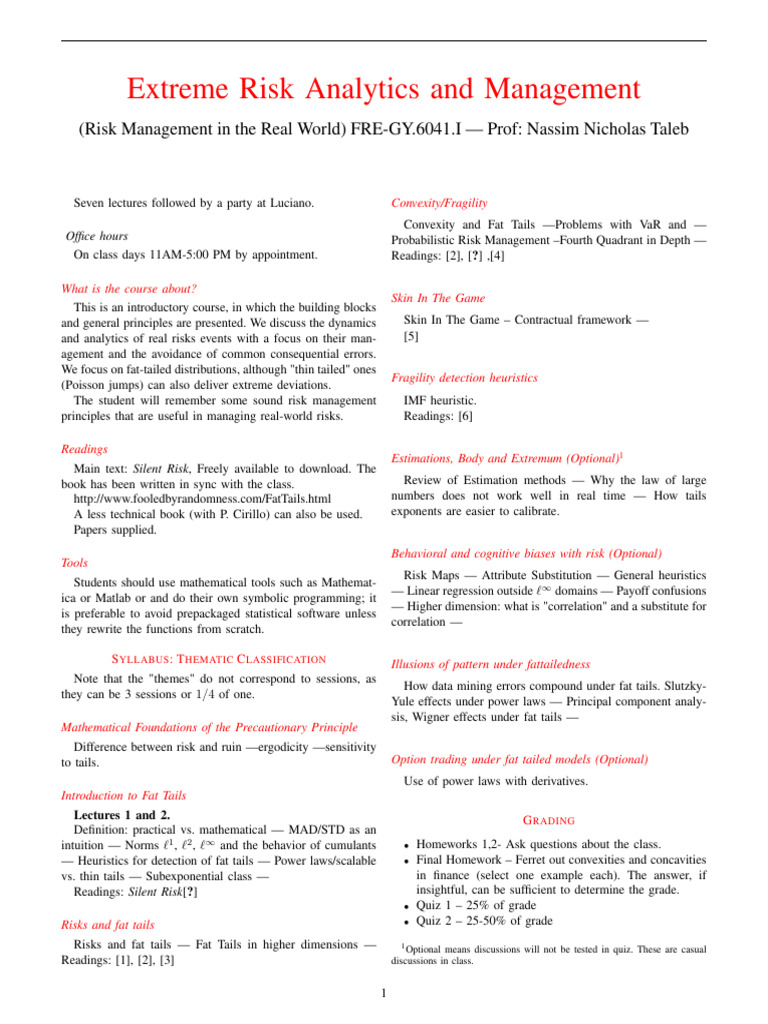 Fre Gy6041 | PDF | Risk | Power Law