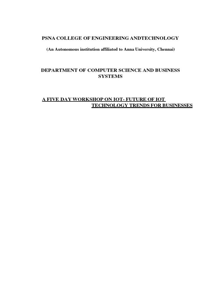 Iot Workshop | PDF | Internet Of Things | Arduino