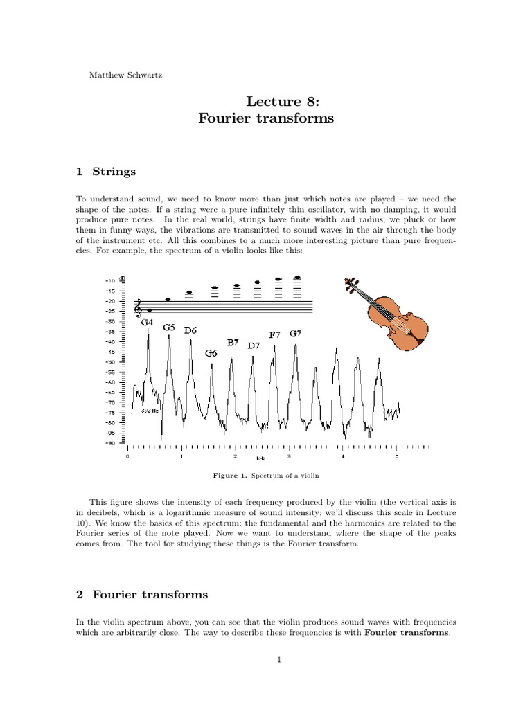 Lecture8 Fouriertransforms | PDF | Fourier Transform | Spectral Density